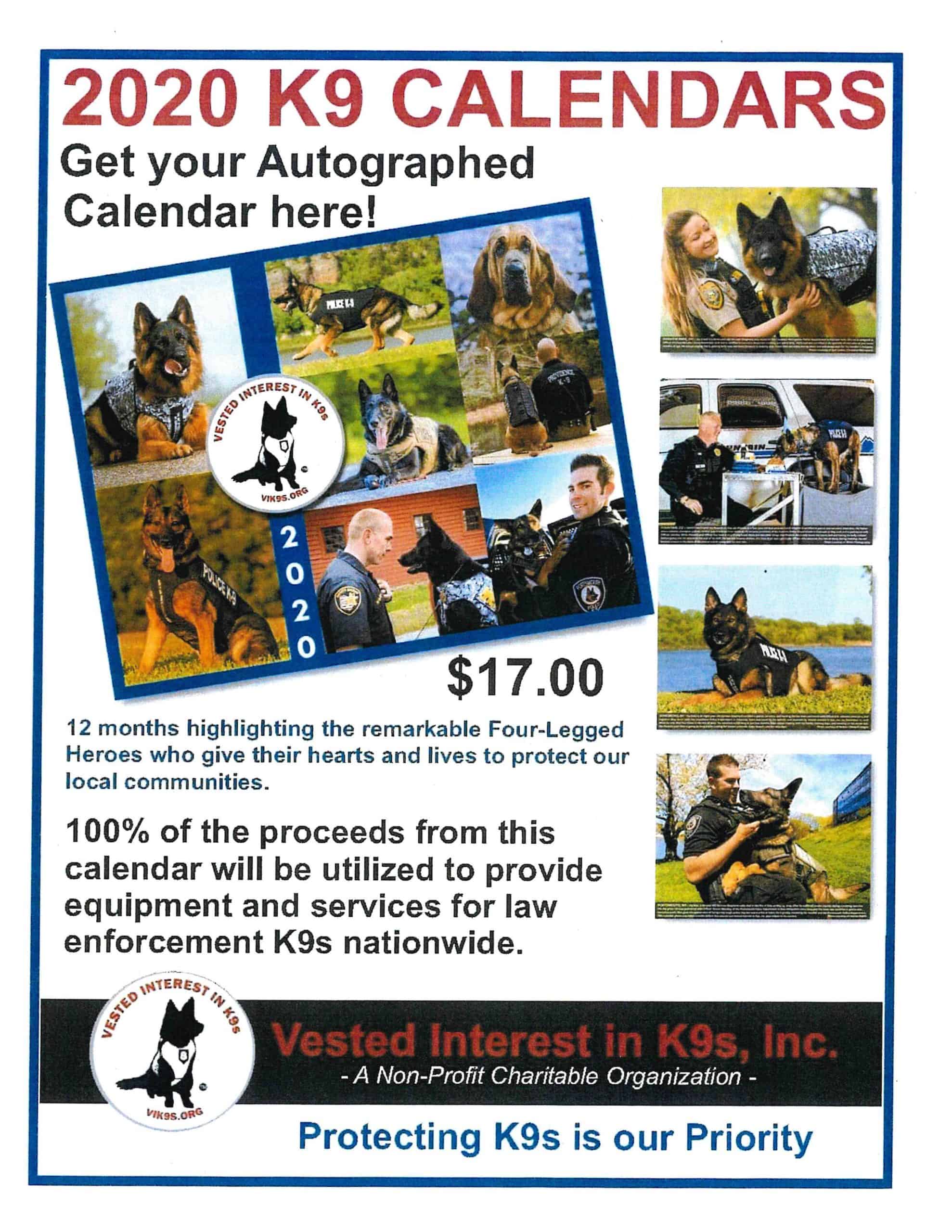 2020 K-9 Calendars